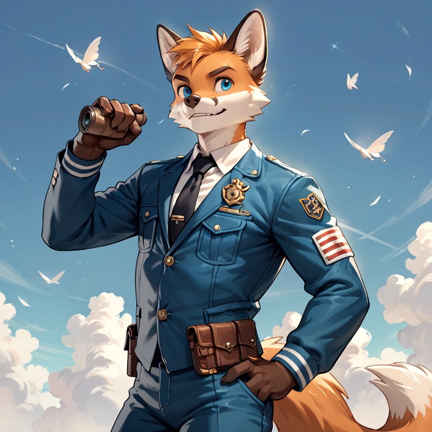 A young male fox dressed as | furry.ai