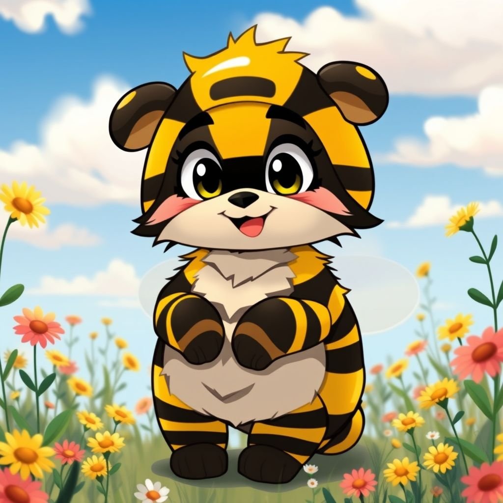 bee furry with large stinky belly. | furry.ai