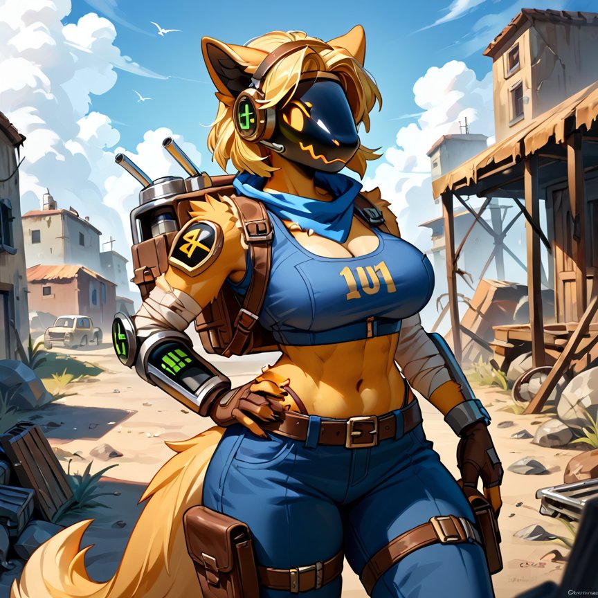 A well made female android Protogen | furry.ai
