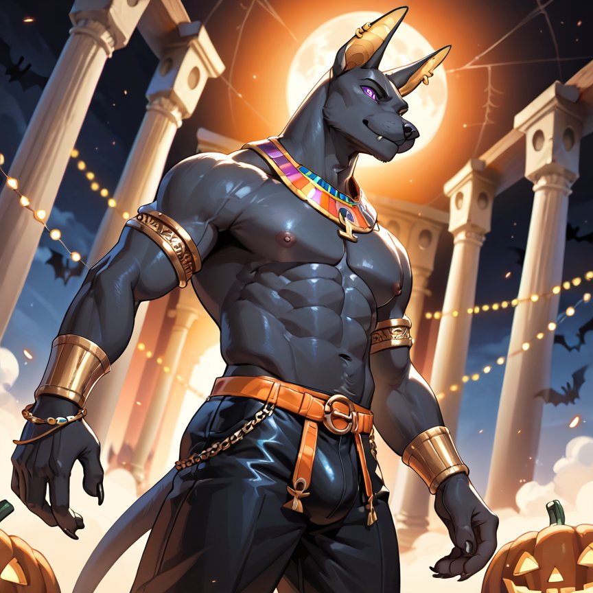 A well made male character, Anubis | furry.ai