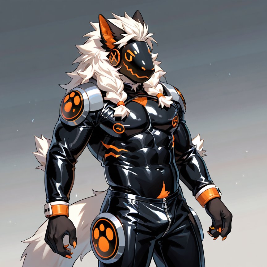 A male protogen, muscular, gay, smoken | furry.ai