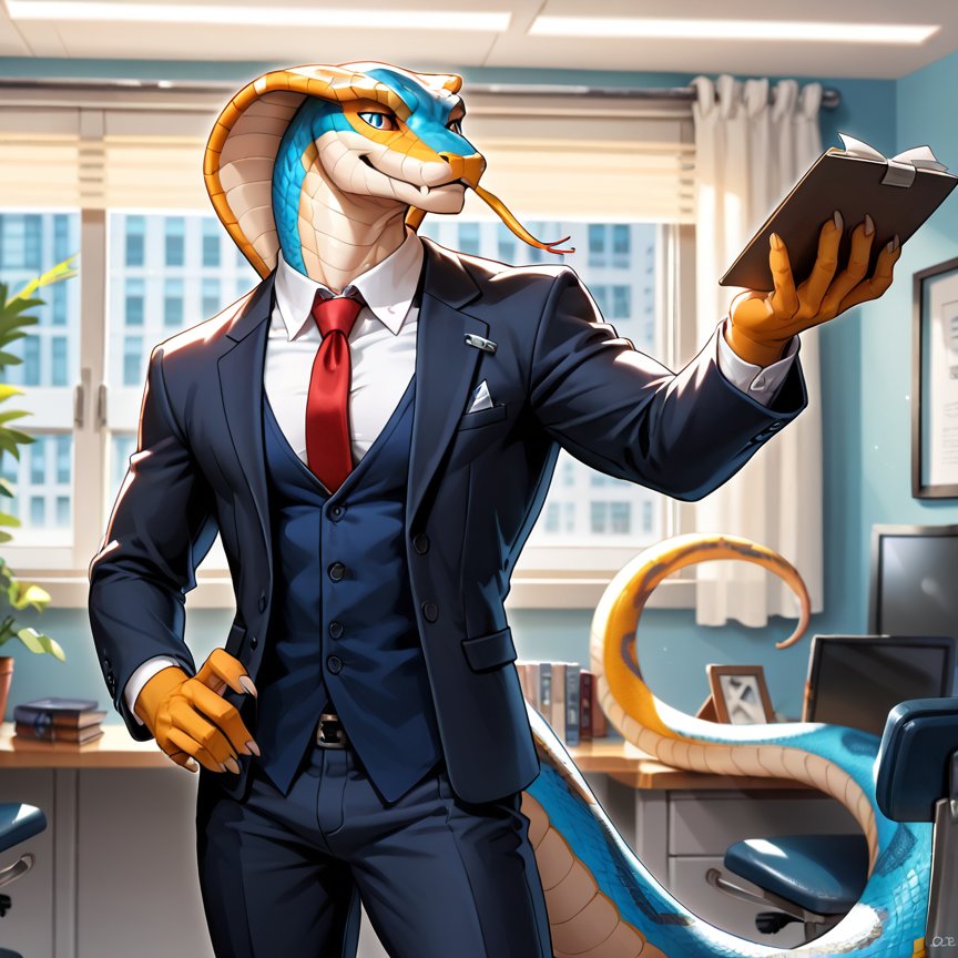 Tall, muscular, ceo, business suit, male, | furry.ai