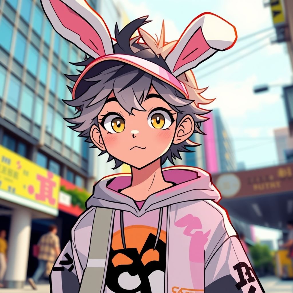 Emp boy human anime style bunny | furry.ai