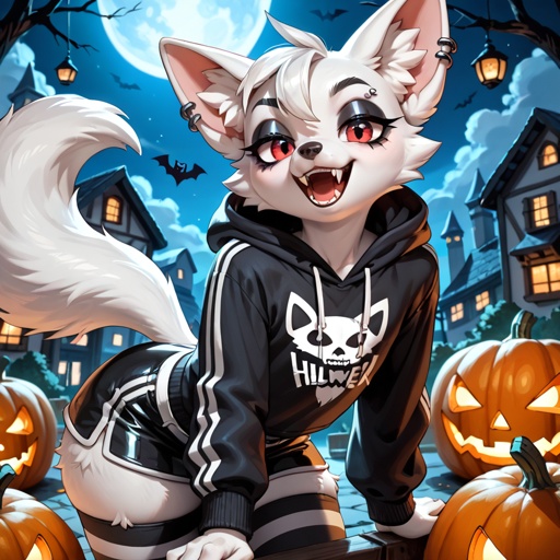 A fuzzy femboy arctic Fox and | furry.ai