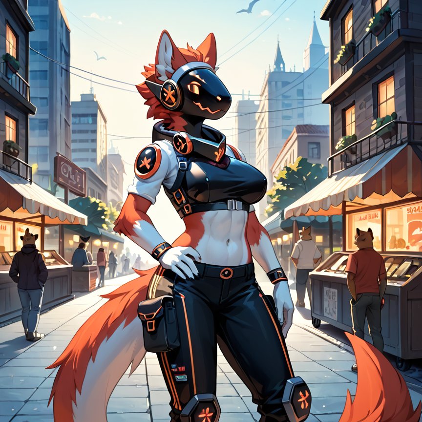 A busty thick pansexual tomboy Protogen | furry.ai