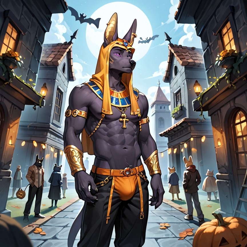 A well made male character, Anubis | furry.ai