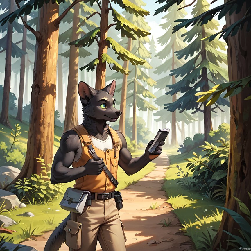 Male all all black fur furry | furry.ai