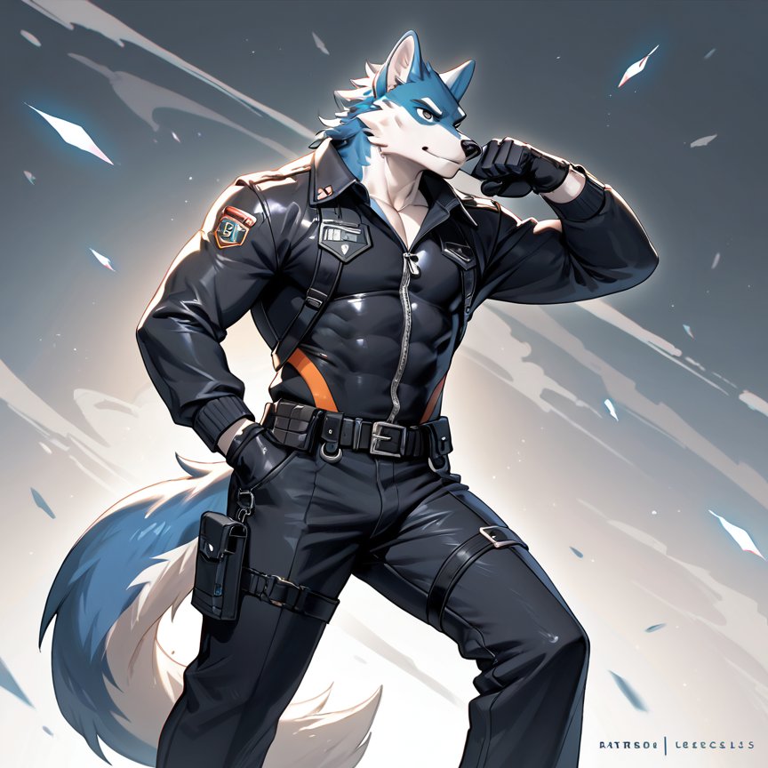 A young male wolf dressed | furry.ai