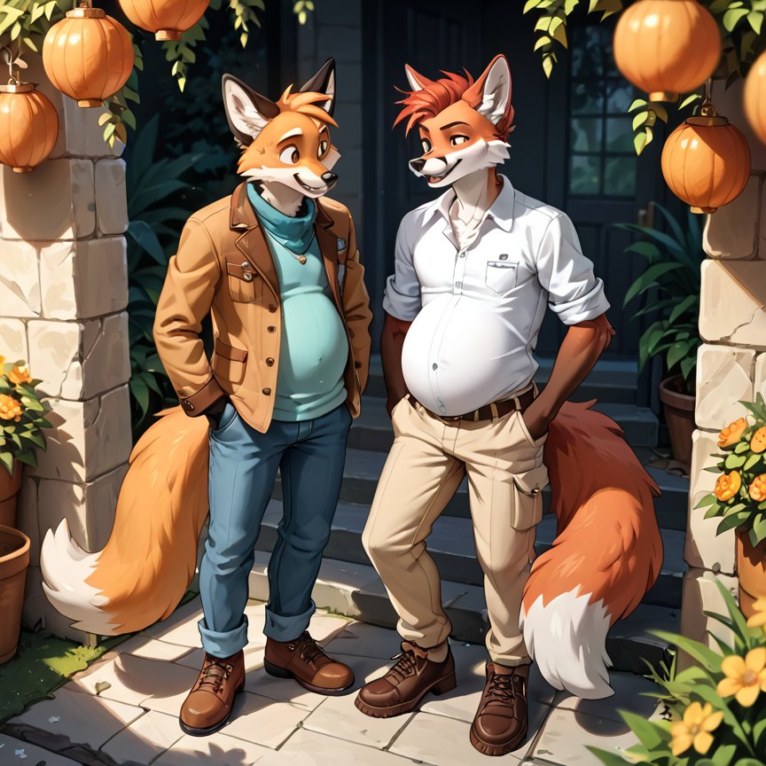 Pregnant male fox | furry.ai