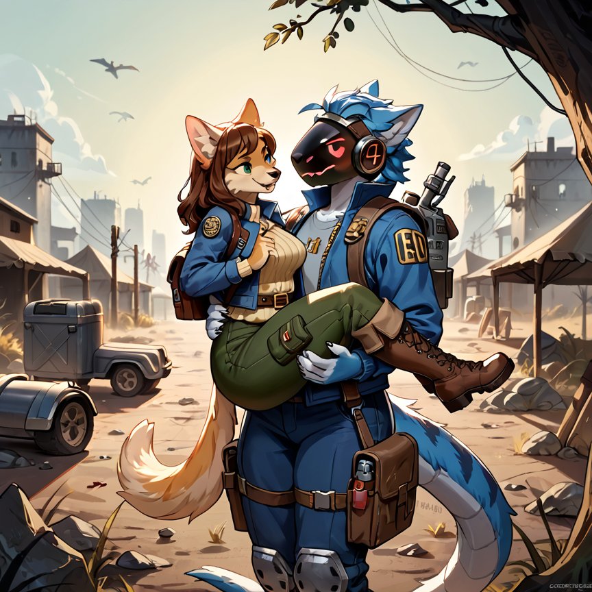 A well made male/female Protogen who | furry.ai