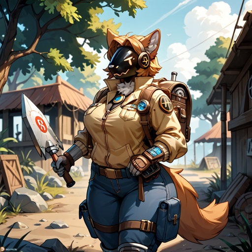 A well made female Protogen who | furry.ai