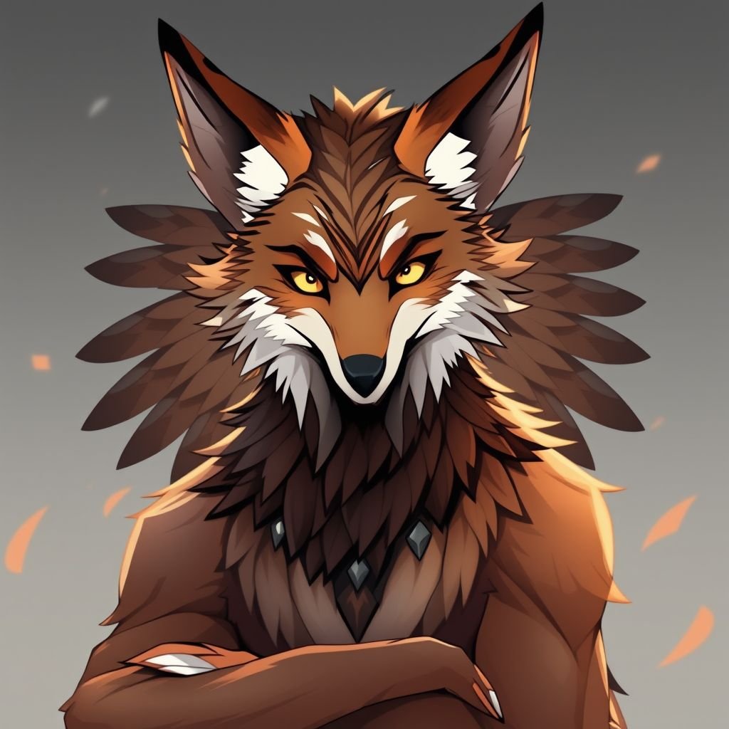 A male goetia wolf with brown | furry.ai