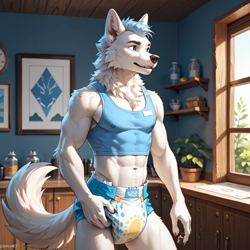 Loona The Wolf Wearing A Diaper Furry Ai