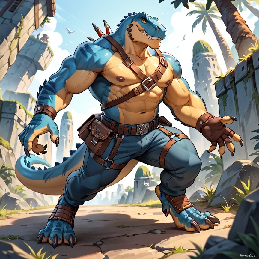 Tyrannosaurus rex muscular | furry.ai