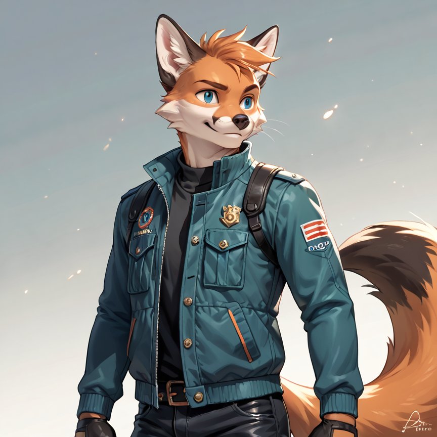A young male fox dressed as | furry.ai