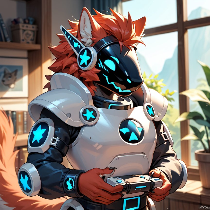 A well made pansexual male Protogen | furry.ai