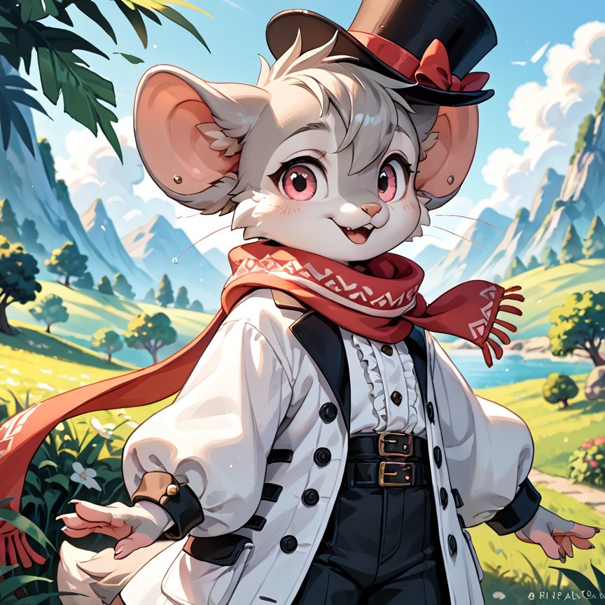 A cute anthropomorphic rat character with | furry.ai