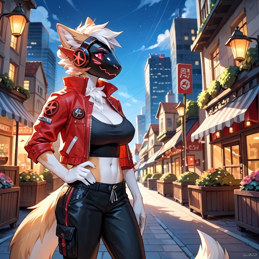 A busty thick pansexual tomboy Protogen | furry.ai