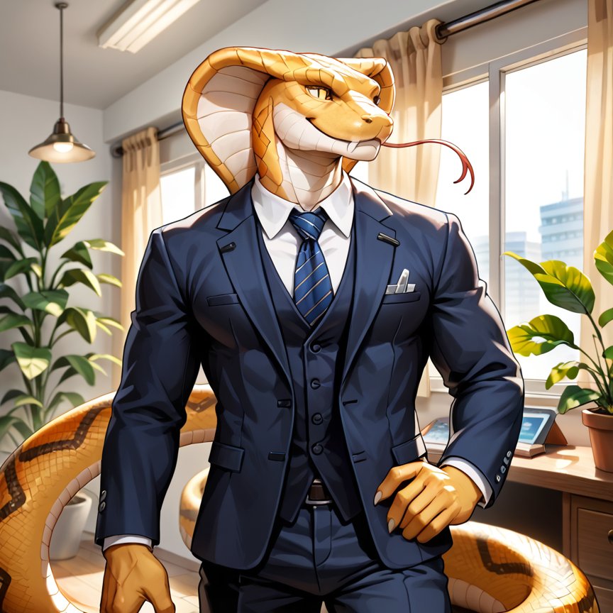Tall, muscular, ceo, business suit, male, | furry.ai