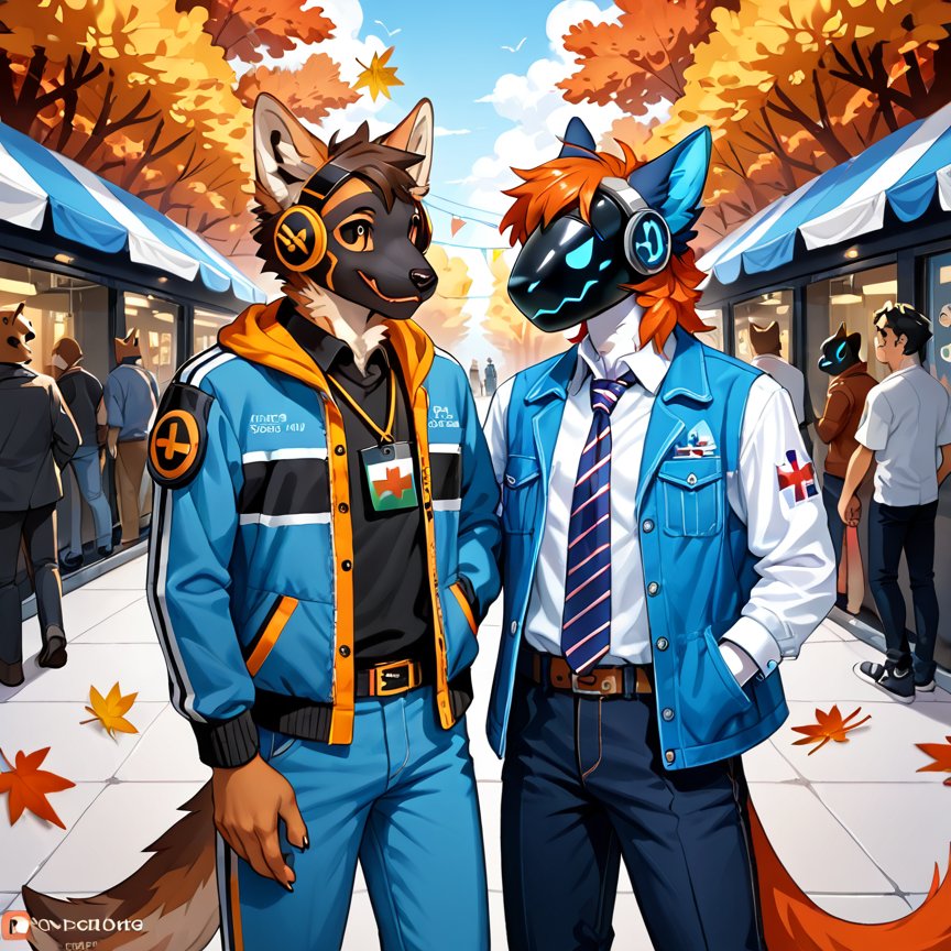 A male protogen, sci-fi, people and | furry.ai