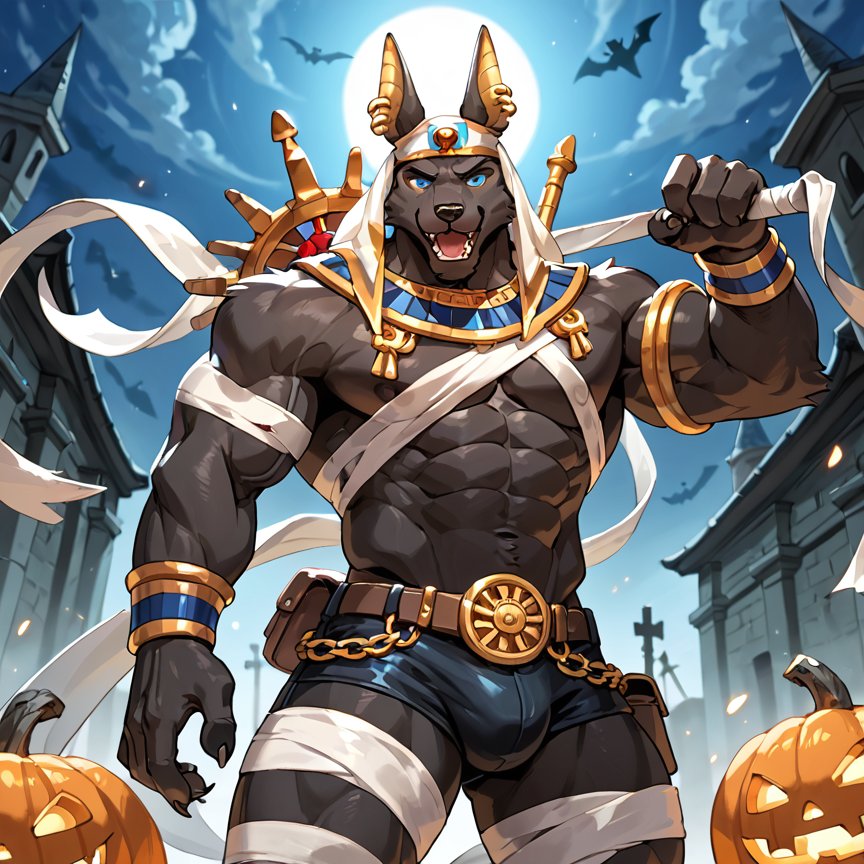 A well made male character, Anubis | furry.ai