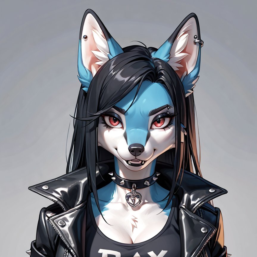 female anthro goth fox | furry.ai
