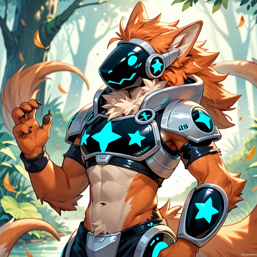 Male Protogen with the colors of | furry.ai