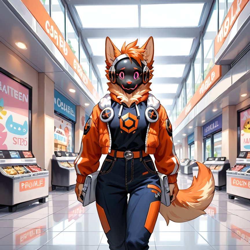 A smoken hot Protogen babe at | furry.ai