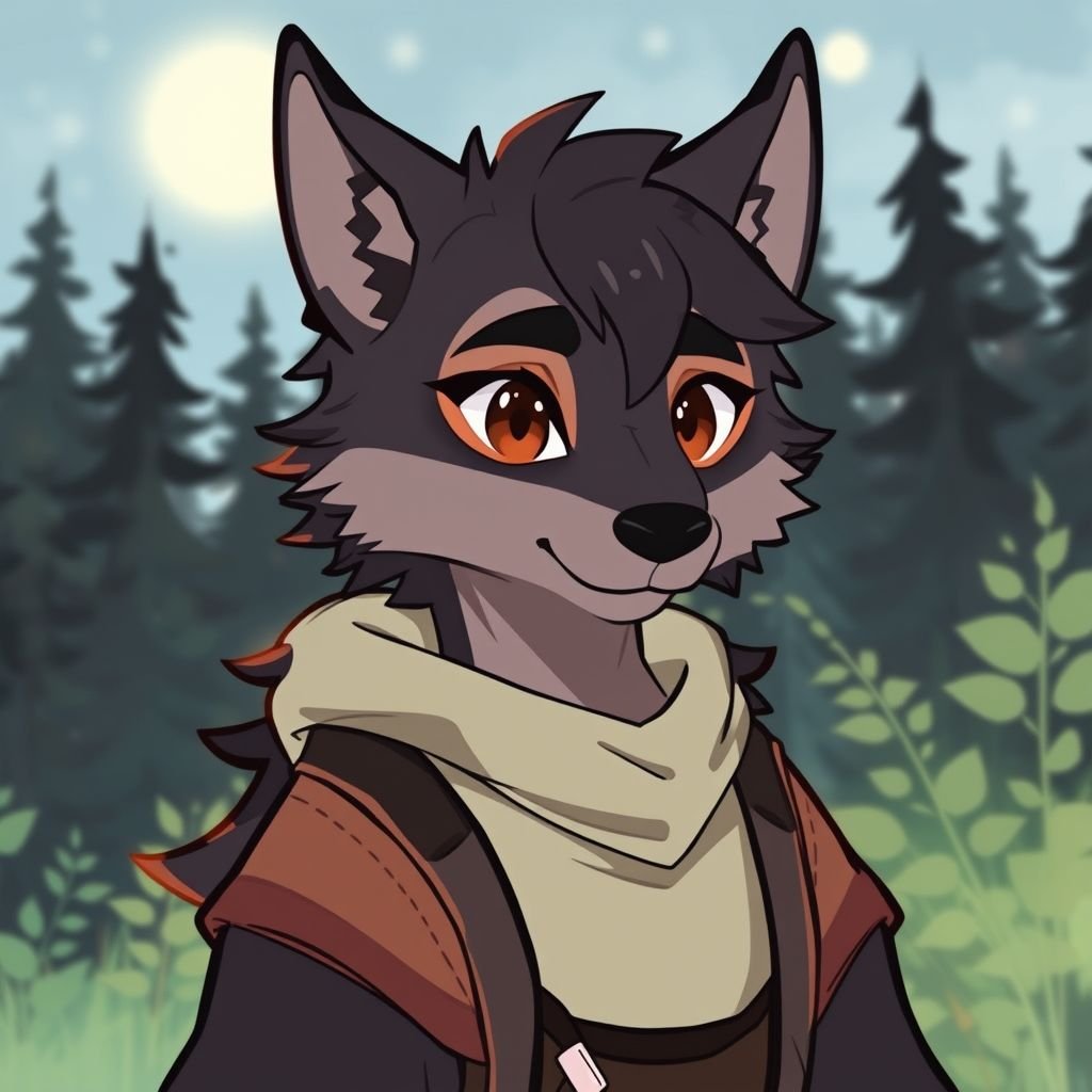 A male anthropomorphic hellhound with | furry.ai