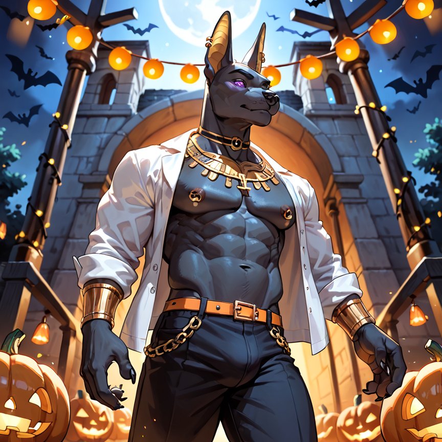 A well made male character, Anubis | furry.ai