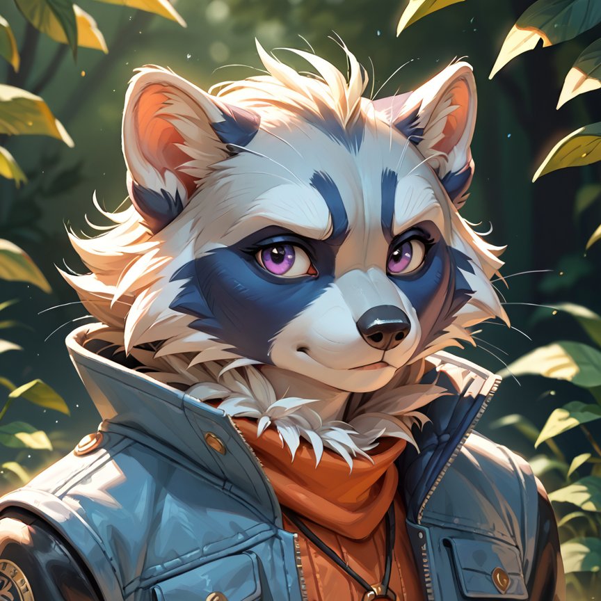 light blue raccoon furry | furry.ai