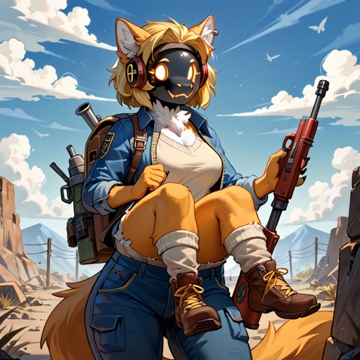 A well made female Protogen who | furry.ai