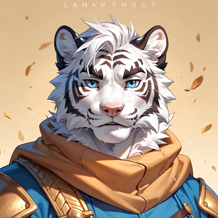 male anthro white tigers with blue | furry.ai