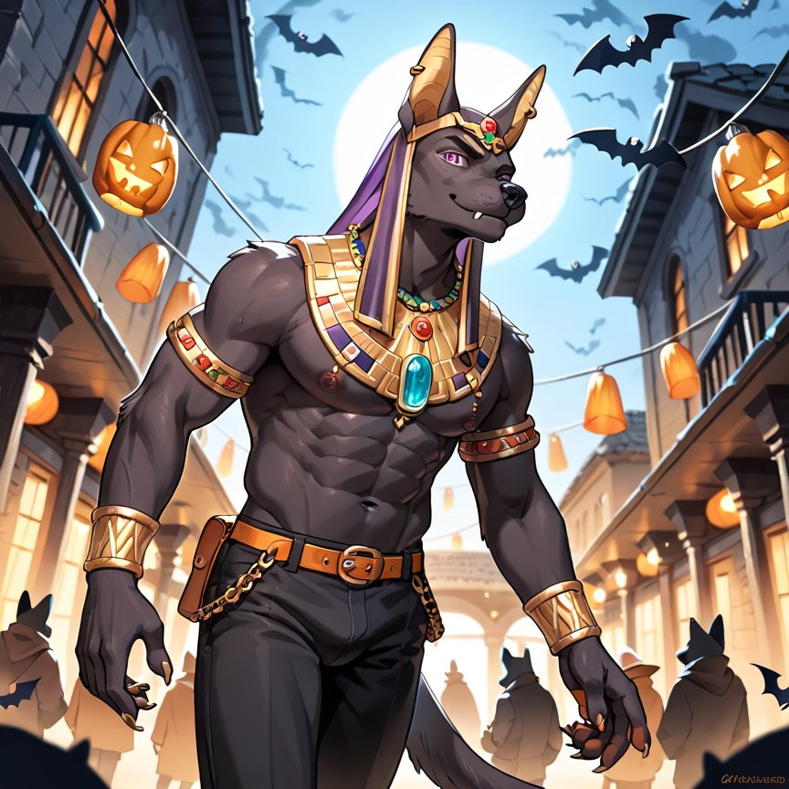 A well made male character, Anubis | furry.ai